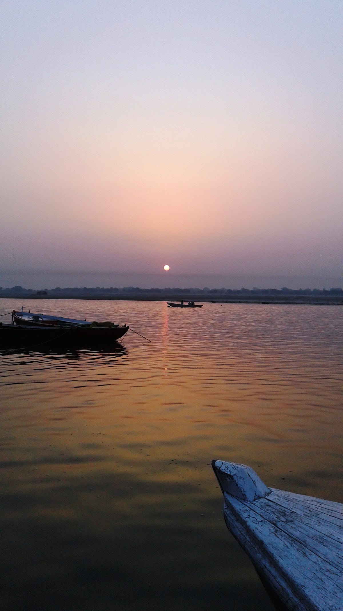 Morning Sunrise at River Ganges. The oldest living city in the World ...