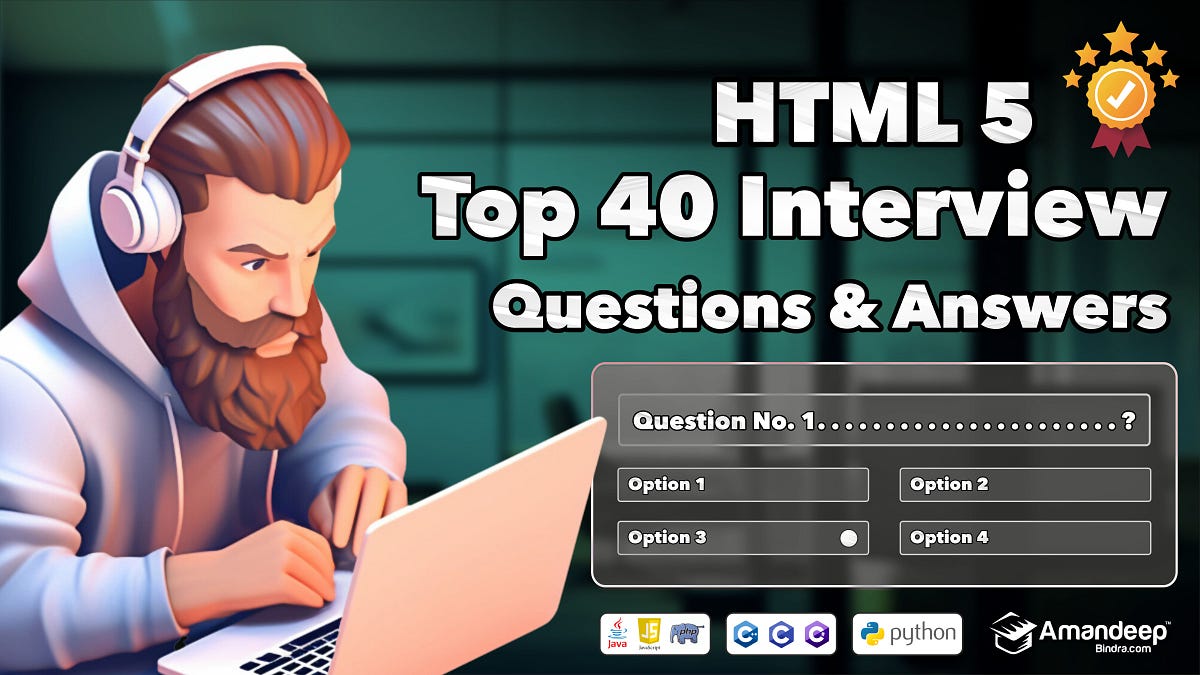 Top 40 Html 5 Interview Questions & Answers | Html 5 MCQ 🚀 | Crack Interviews 🤯 | Exam Q & A 💻 ...