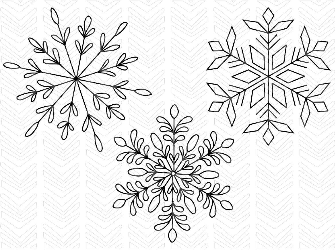 Single Line Snowflake SVG BUNDLE — Foil Quill Christmas SVG — Hand ...