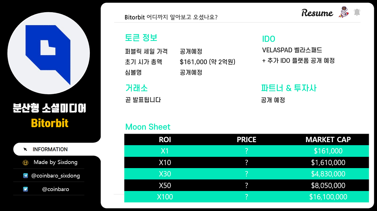 Bitorbit Moonsheet - VELAS Korea - Medium