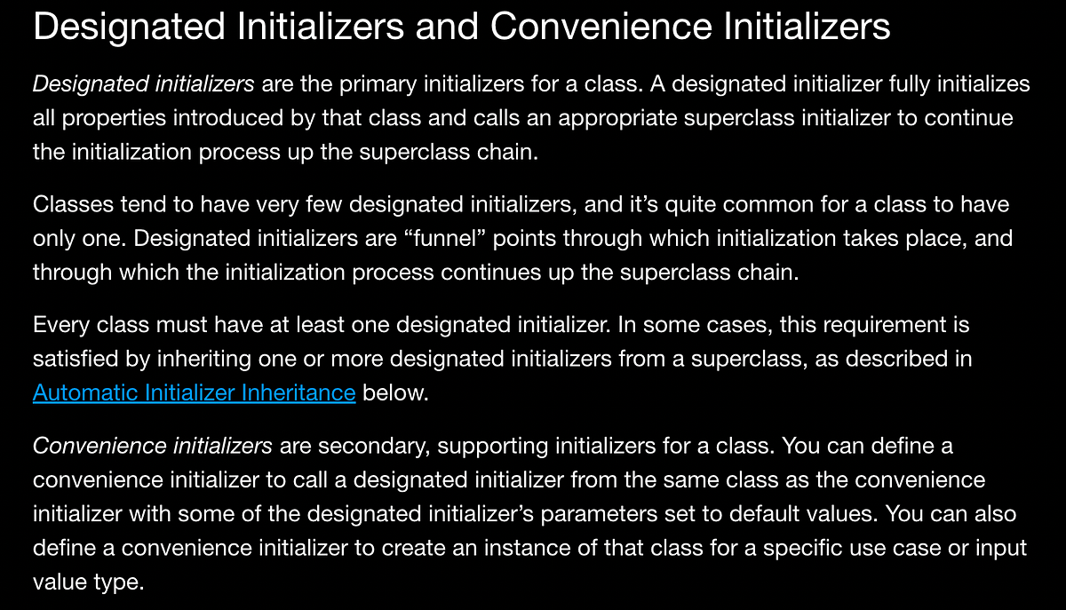 Understanding Convenience Initializers in Swift. | by Harsha Agarwal | Medium