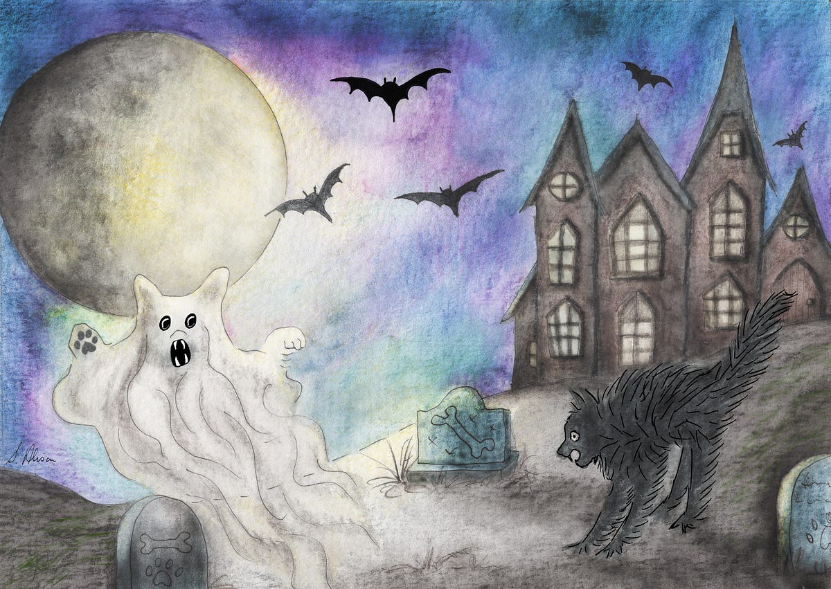 How to Draw and Paint a Spooky October Picture | by Susan Alison | How ...