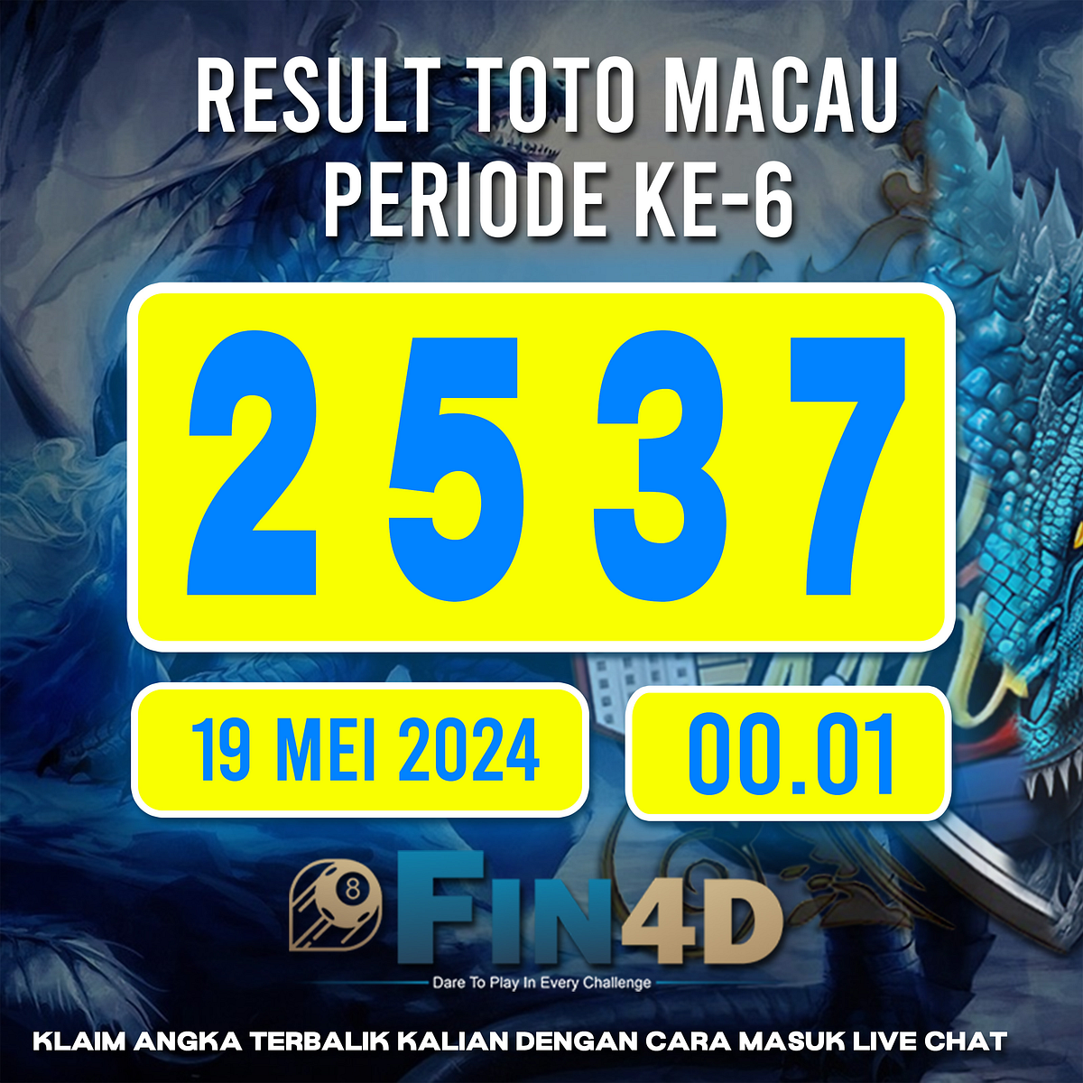 TOTO MACAU 4D PERIODE 6 TANGGAL : 20 MEI 2024 - FIN4D - Medium