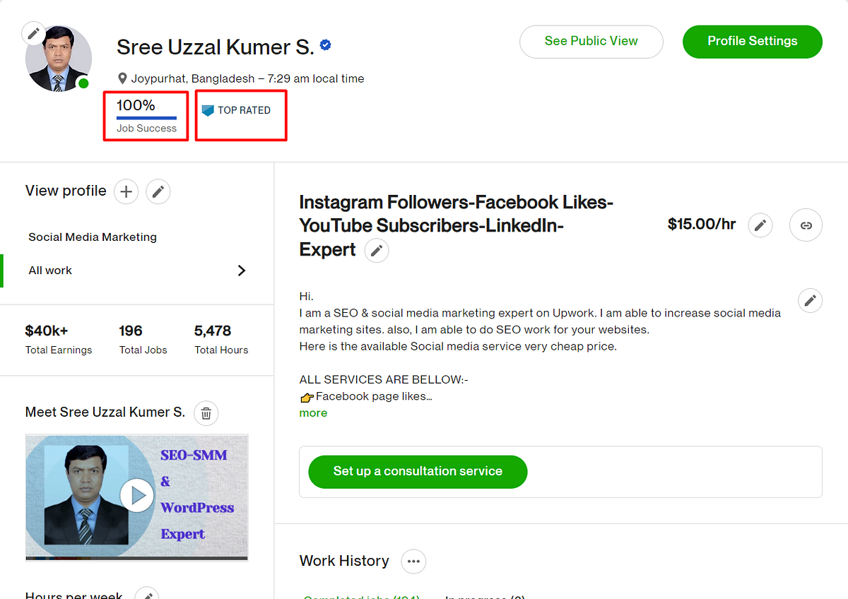 About Upwork Profile - Sree Uzzal Kumer Shaha - Medium