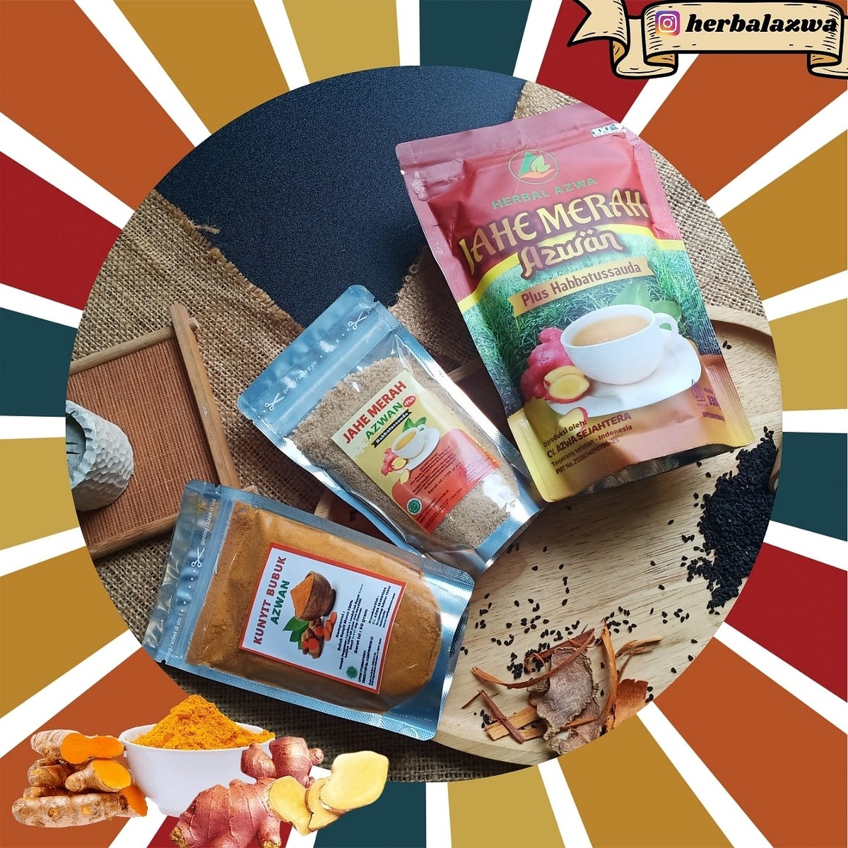 Jahe Merah Herbal Azwa adalah Jahe Merah Bubuk yang diperkaya dengan ...