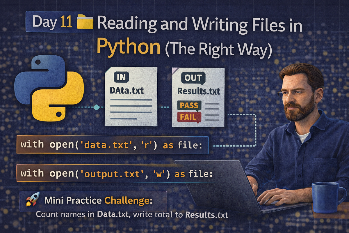 📁 Day 11 — Reading and Writing Files in Python (The Right Way) | by ...
