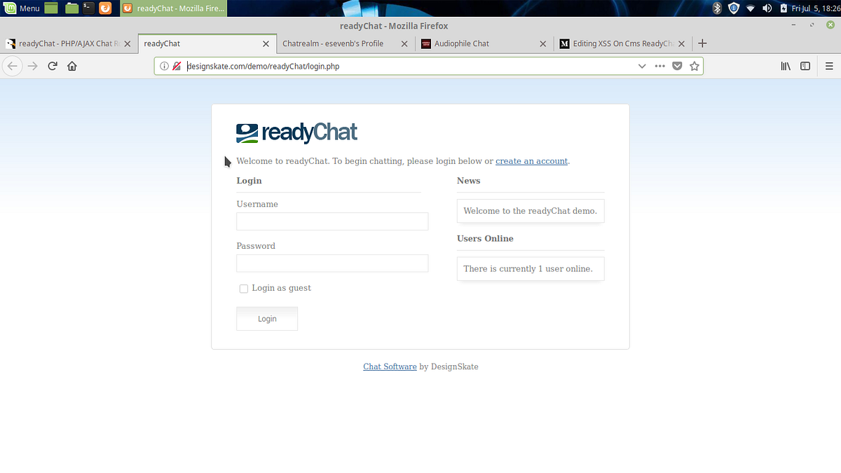 XSS On Cms ReadyChat — PHP/AJAX Chat Room [Write Up] | by EsevenB | Medium