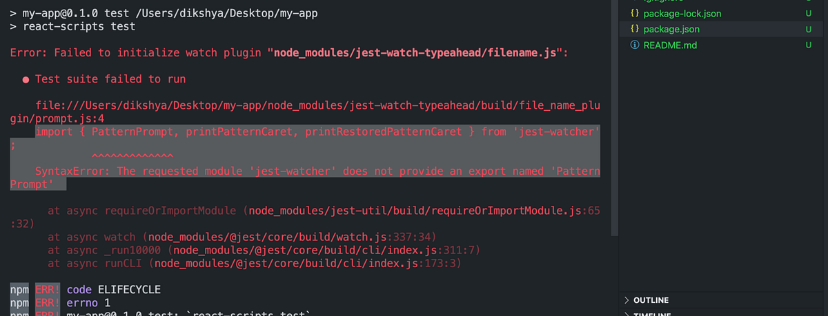 Troubleshooting React “Error: Failed to initialize watch plugin…” | by Dikshya | data-surge ...