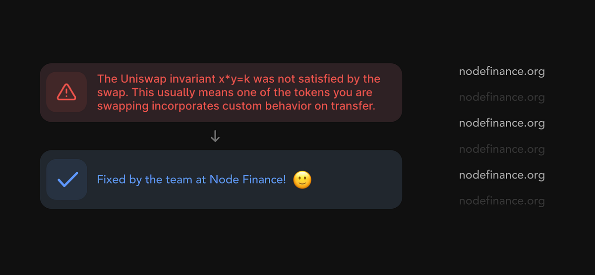 Invariant Violation with Token Swaps on Celo | by Dylan Mooers | Node Finance | Medium