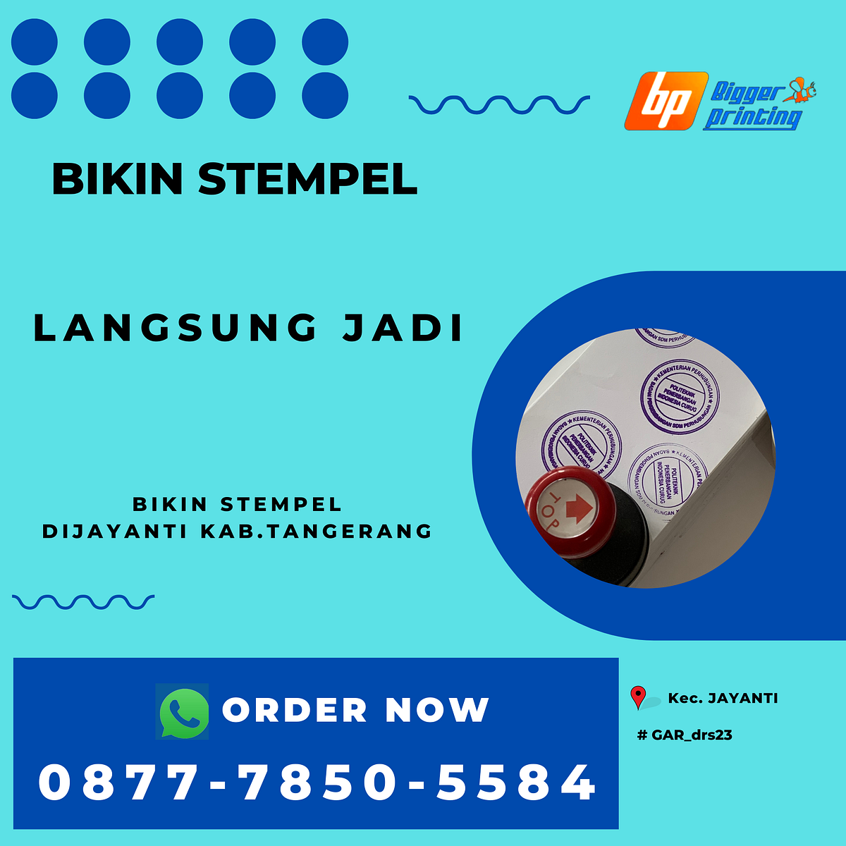 LANGSUNG JADI, Wa./Call.. 0877-7850-5584, Bikin Stempel di Jayanti Kab. Tangerang Cetak Stempel ...