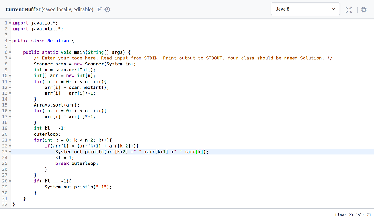 How to solve Maximum Perimeter Triangle in Hackerrank | by codingkido | Medium