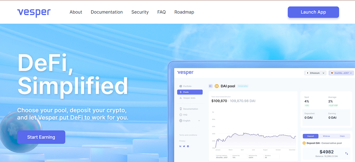 Simplification of DeFi; Vesper Finance — stake and forget | by BLOCK6 ...