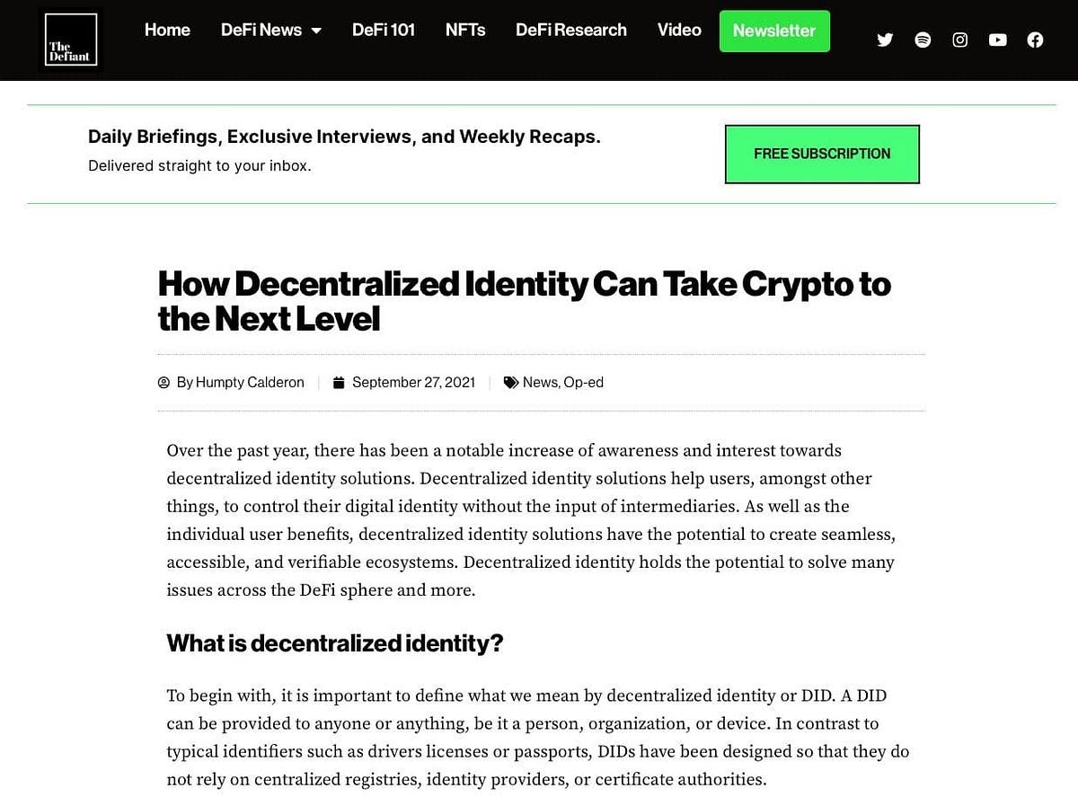 How Decentralized Identity Can Take Crypto to the Next Level | by The ...