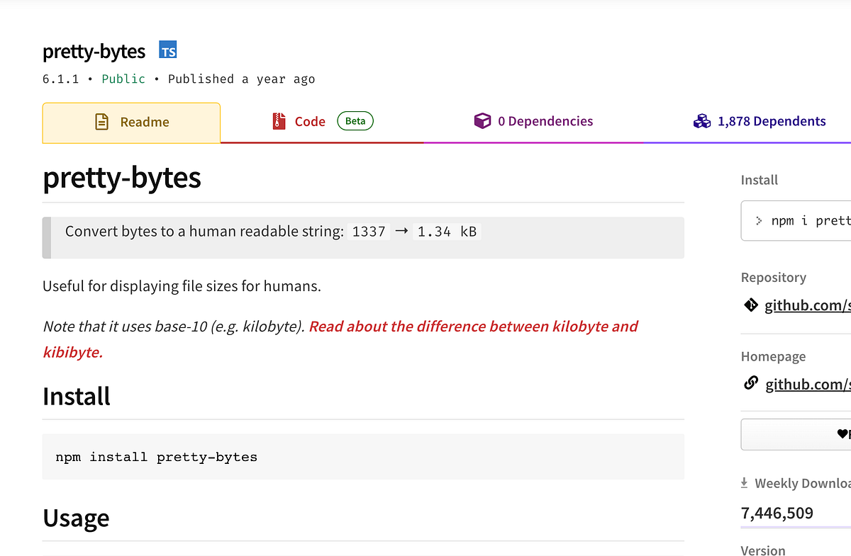 “pretty-bytes” usage in unbuild. For this week, I have been reading ...