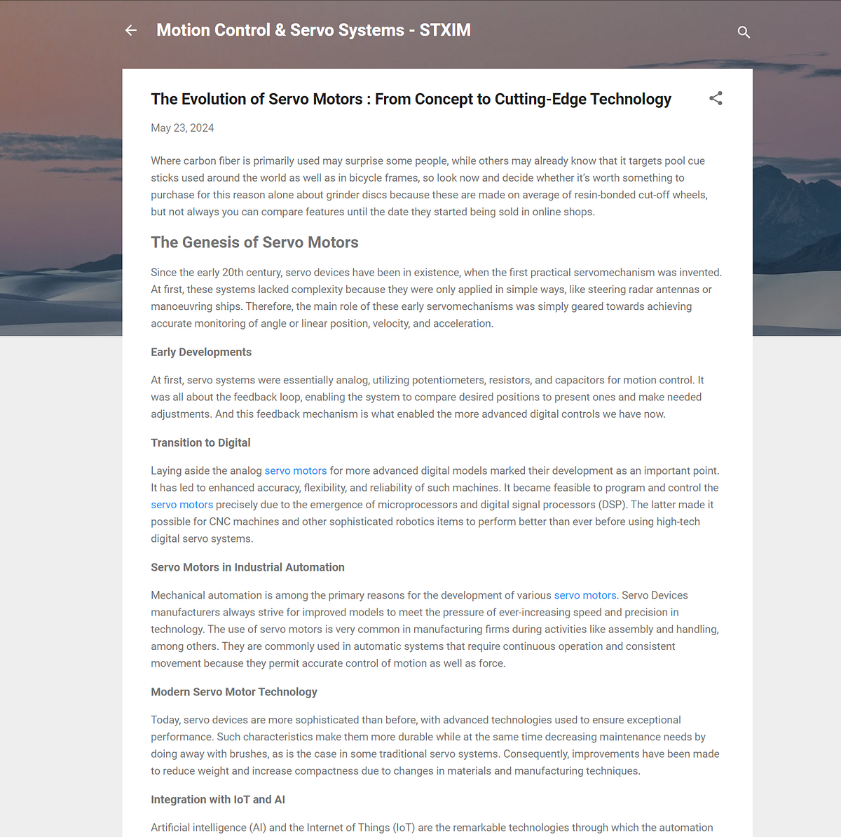 The Evolution of Servo Motors : From Concept to Cutting-Edge Technology ...