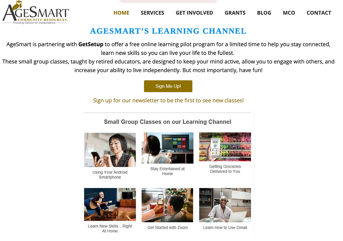 AgeSmart Now Offers a Customized GetSetup Learning Channel | by Liz Miller | GetSetup | Medium
