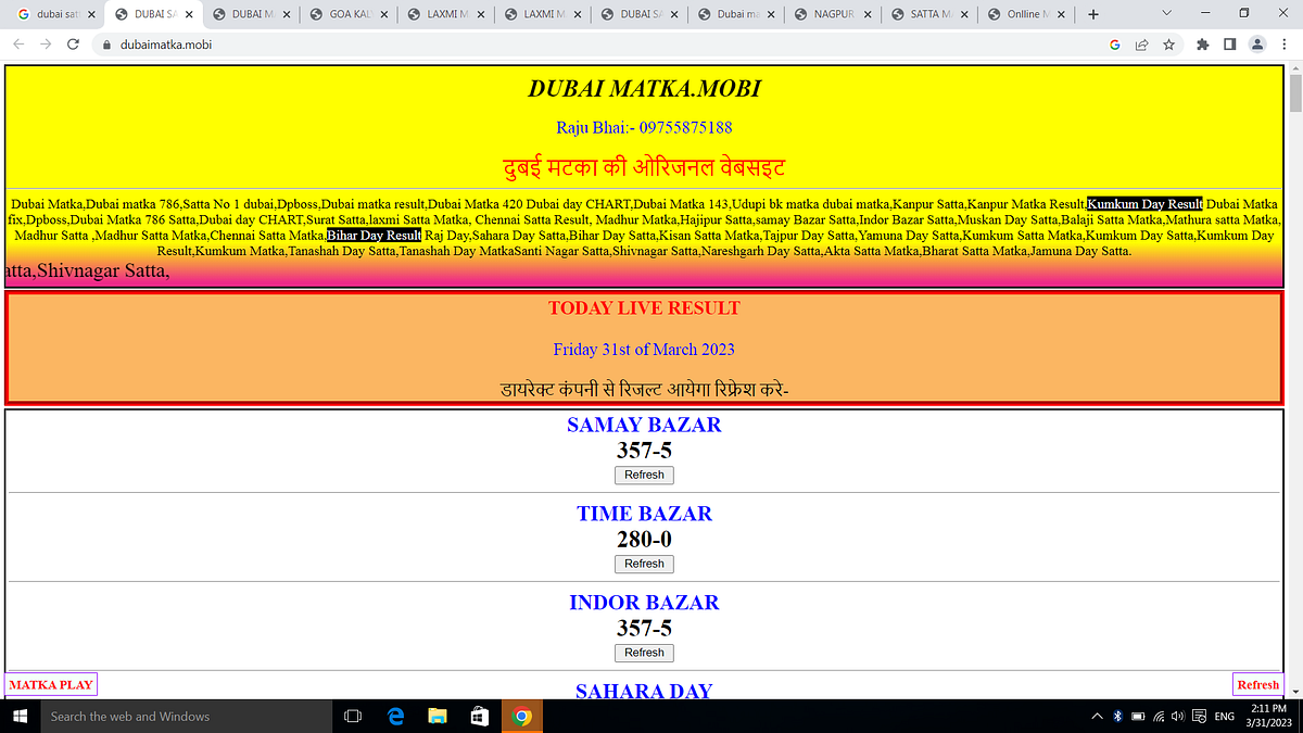 dubai matka, dubai satta matka, dubai matka result, dubai day matka ...