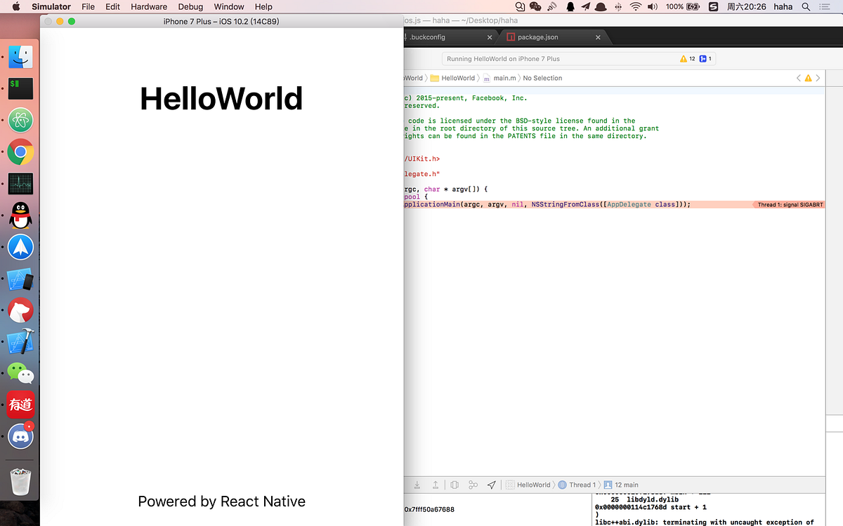 React-Native Hello world 跑不起来的问题. 具体问题描述（不要管后面那个 Xcode窗口）： | by Cheng ...