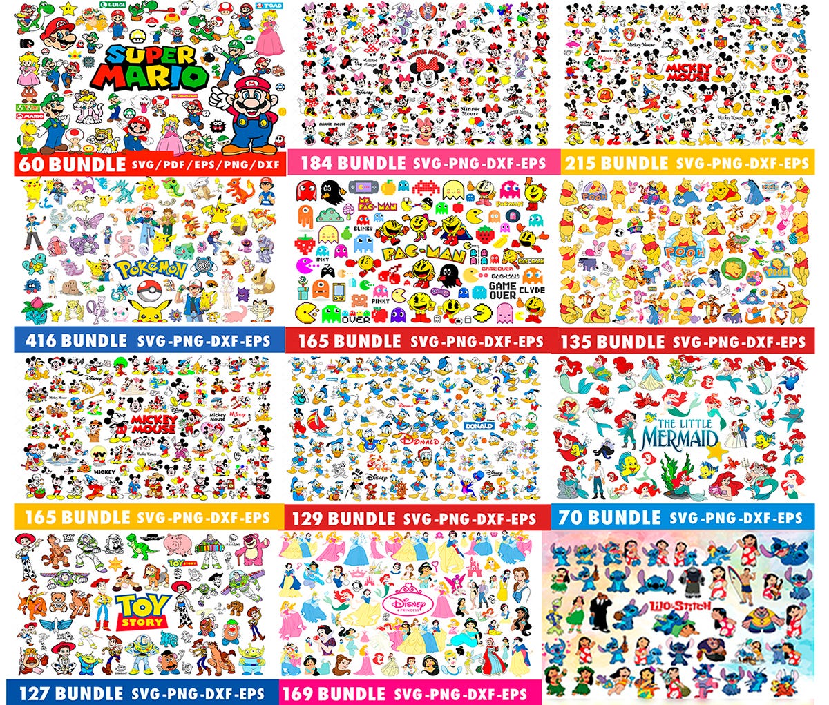 25k+ Cartoon Svg Png Mega Bundle, Disney Cartoon Svg UPP1497 - Upplop ...