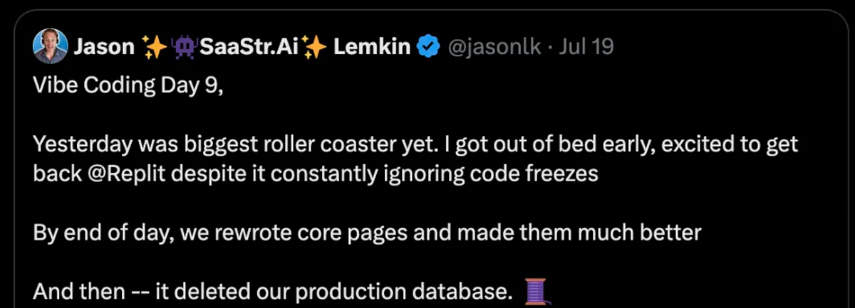 AI Coding Disaster! Replit Just Wiped a Customer’s Entire Production Database — Official Team ...