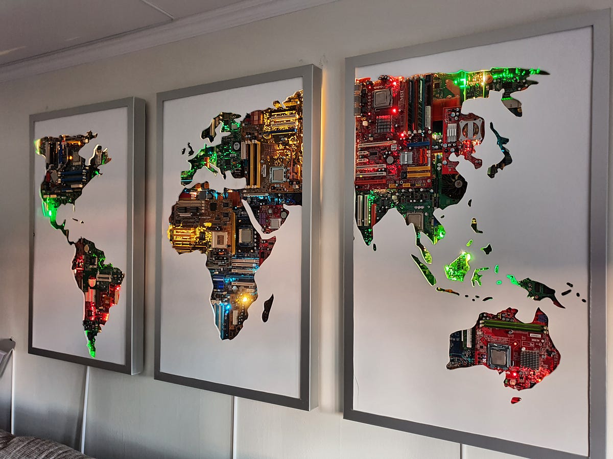Circuit Board World Map. An art project | by Adam | Medium