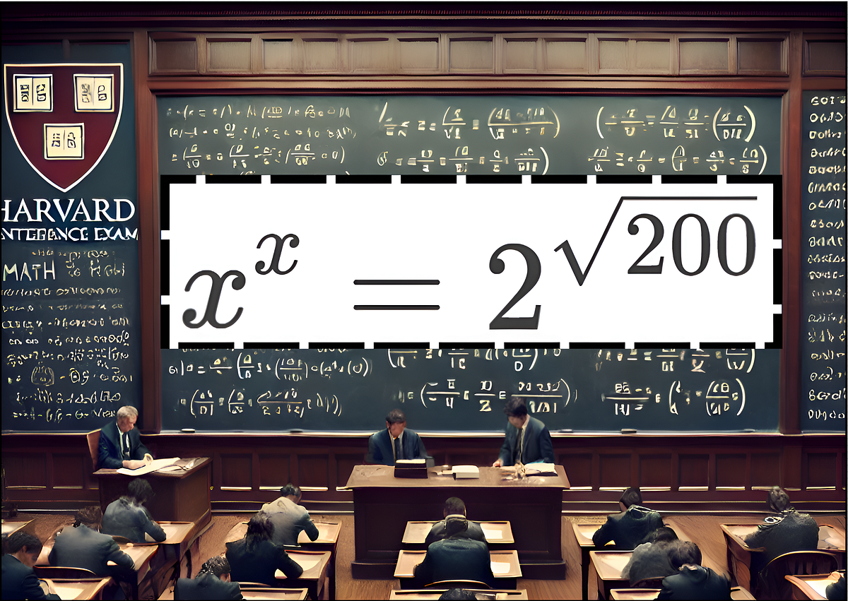 Hardest Harvard Entrance Exam Question Exponential Equation By