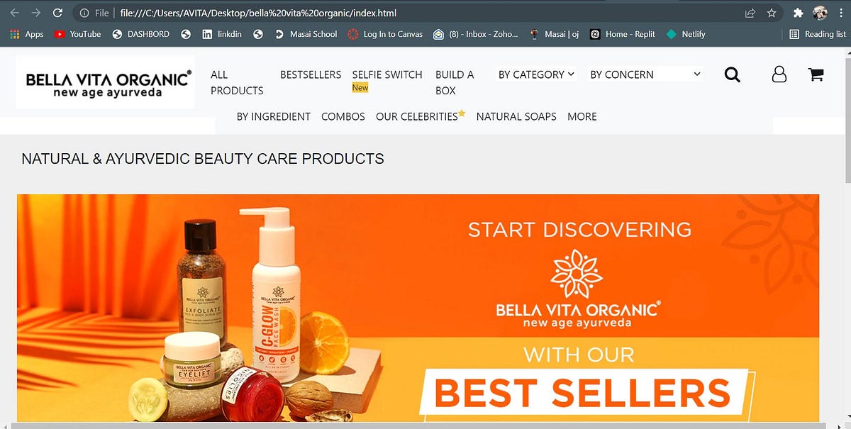 Bella Vita Organic Website Clone. Hello Readers, | by Chhavi Srivastav | Medium