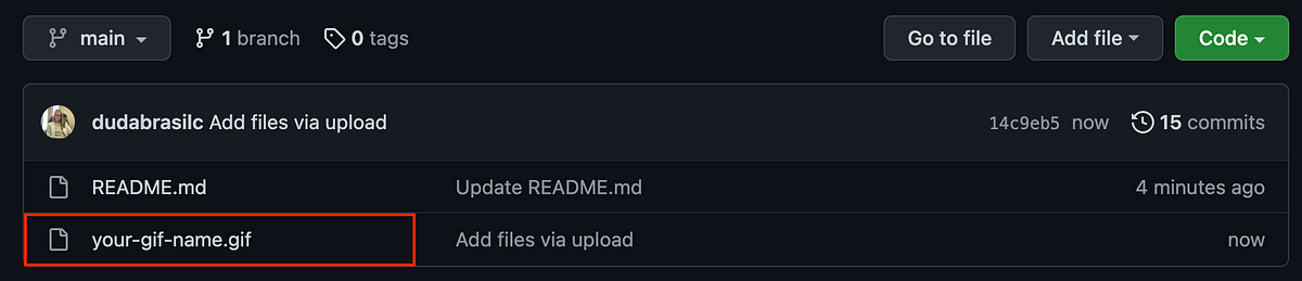 How to add gifs to your README.md file | by Maria Coitinho | Medium