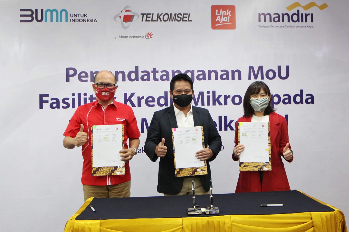 Dukung Pembiayaan Produktif UMKM, Mandiri Gandeng Telkomsel dan LinkAja dalam Penyaluran Kredit ...