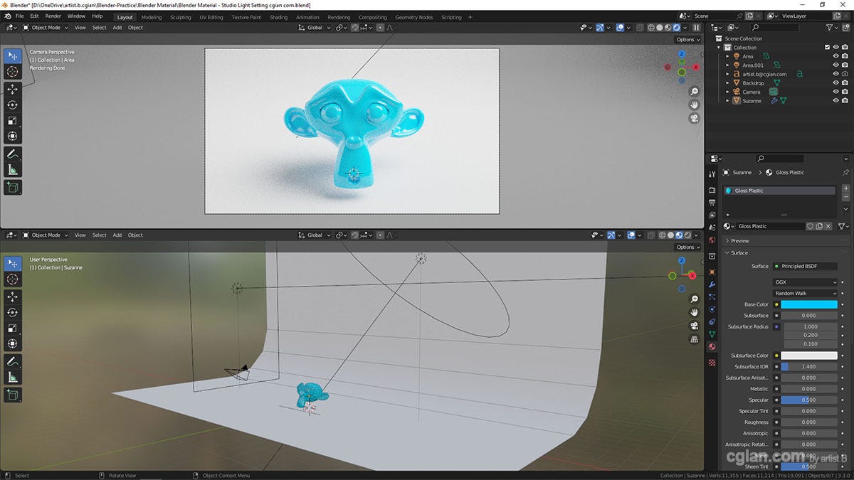 Pengaturan Lampu Blender Studio - artist b cgian - Medium