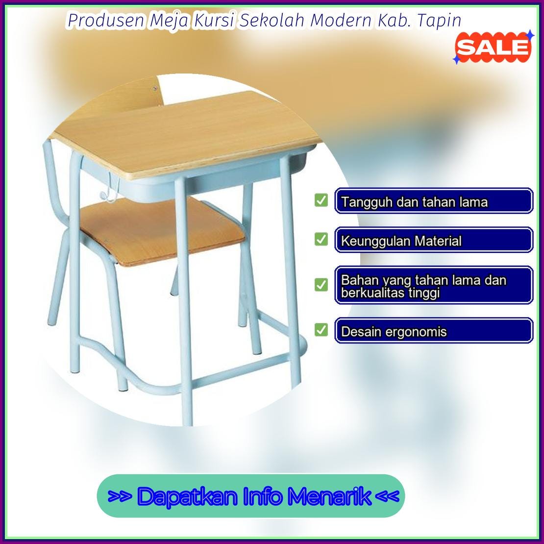 Produsen Meja Kursi Sekolah Modern Kab Tapin - Sekolahmejabelajar - Medium