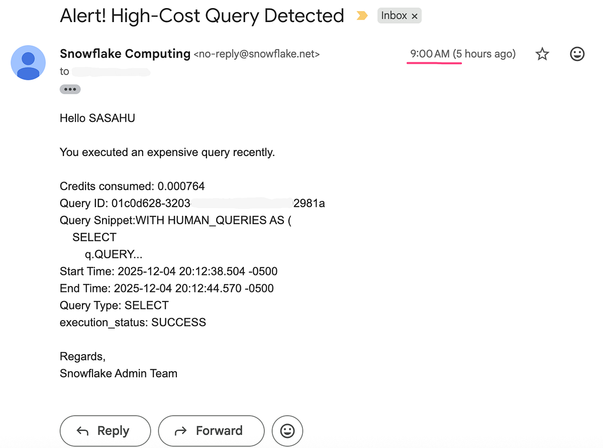 Send Email Alerts from Snowflake: Notify Users for High-Cost Snowflake ...
