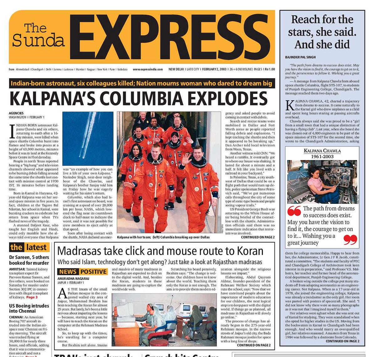Kalpana Chawla Obit: Among the archives at Newseum | by Bajinder Pal ...