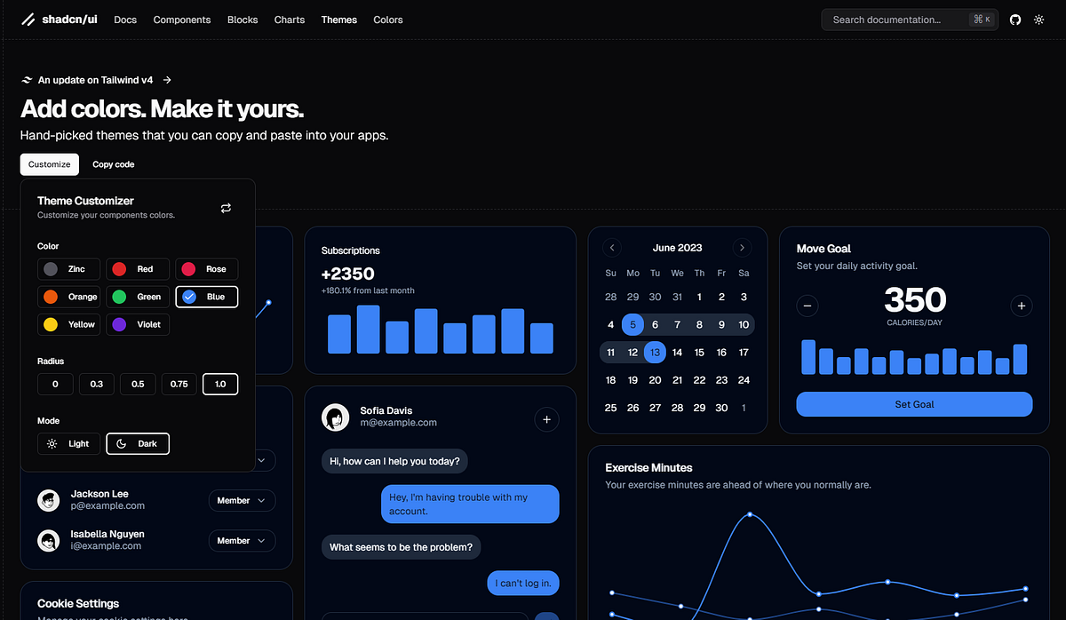 Implementing Dynamic Themes in Next.js with Shadcn UI: Color Schemes, Dark Mode, and Border ...