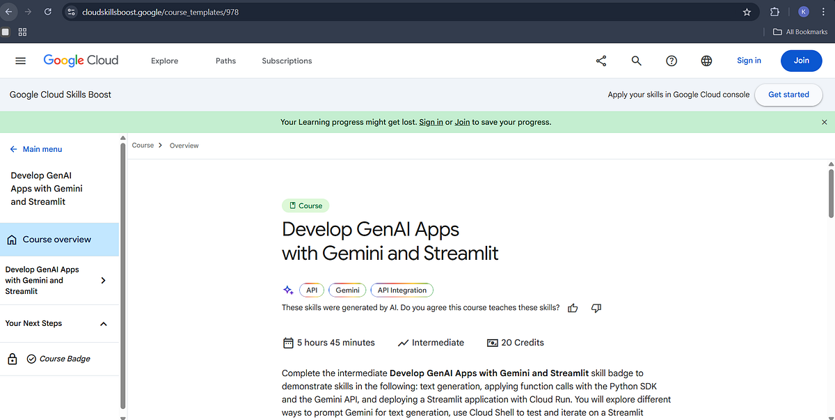 Develop GenAI Apps with Gemini and Streamlit: A Fun Challenge Lab Adventure | by Karthikeya ...