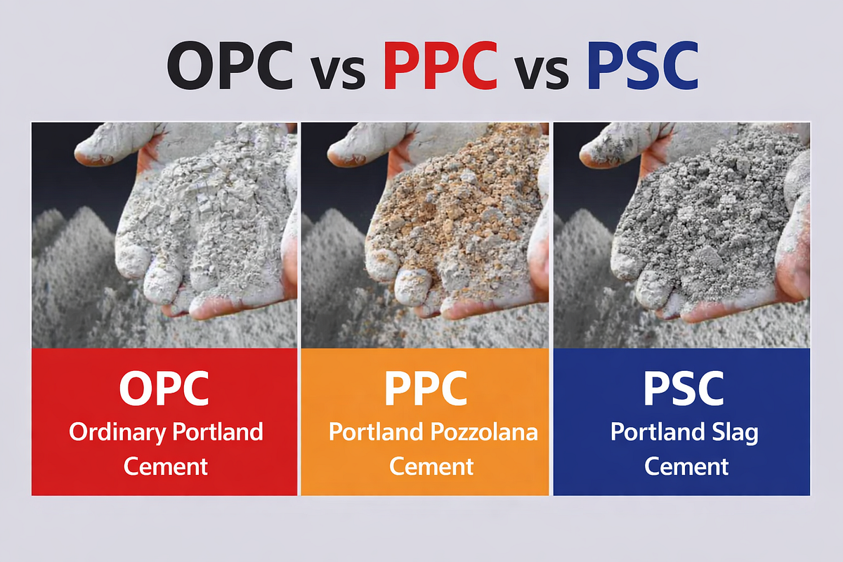 Which Cement Is Best for House Construction? OPC vs PPC vs PSC | by ...