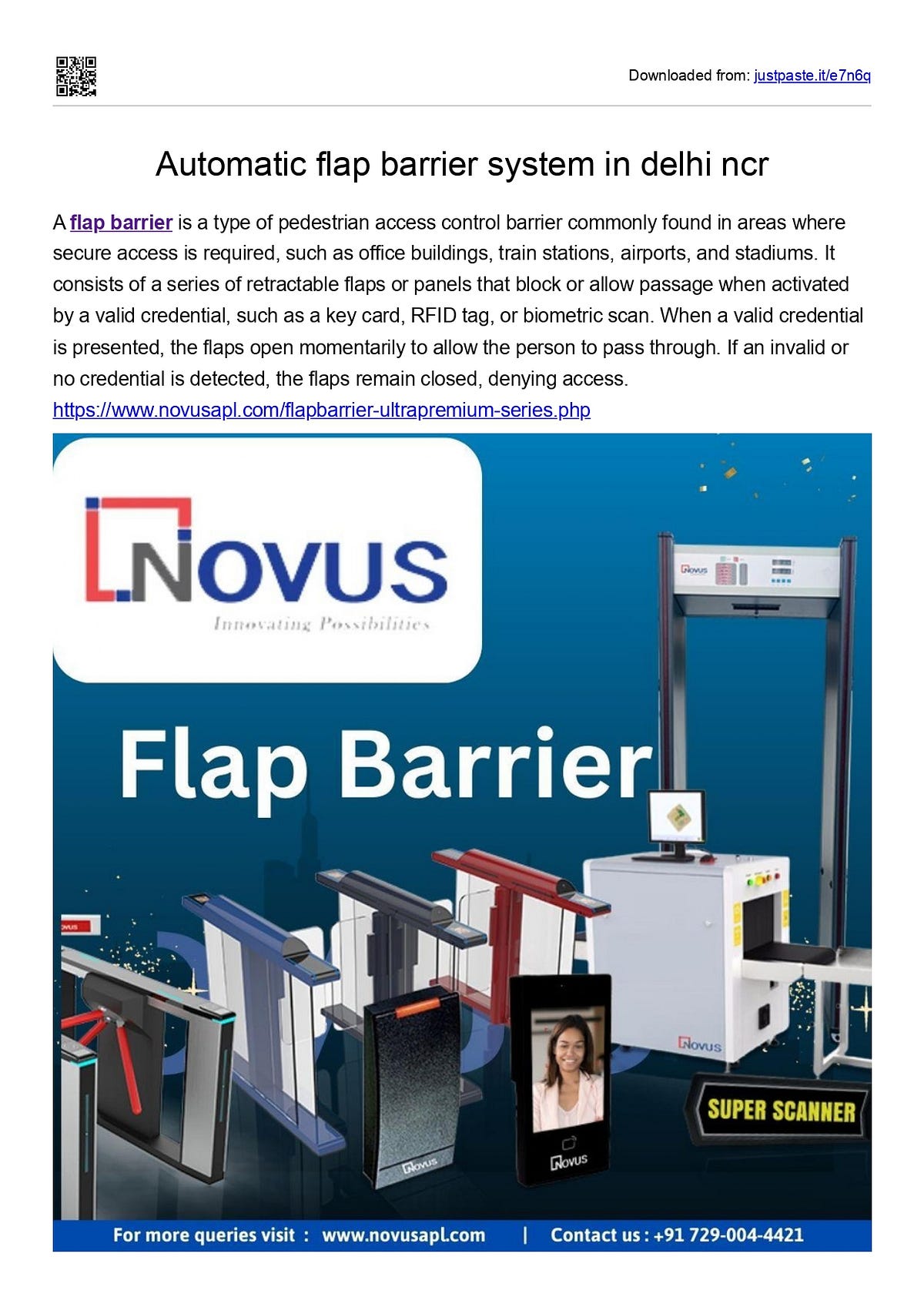 Automatic flap barrier system in delhi ncr - Novusapl - Medium