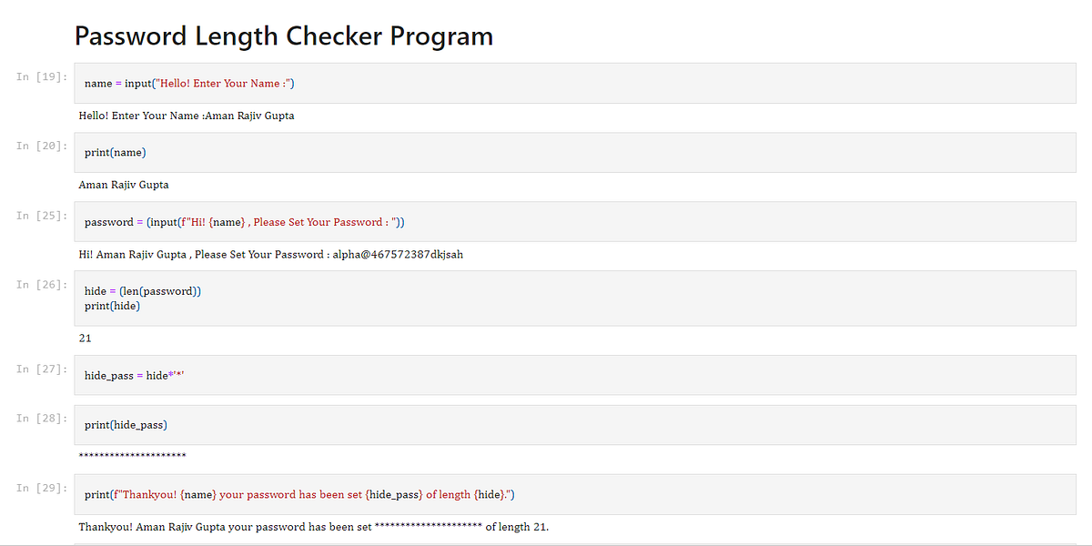 PASSWORD LENGTH CHECKER - Snehal Raysing - Medium