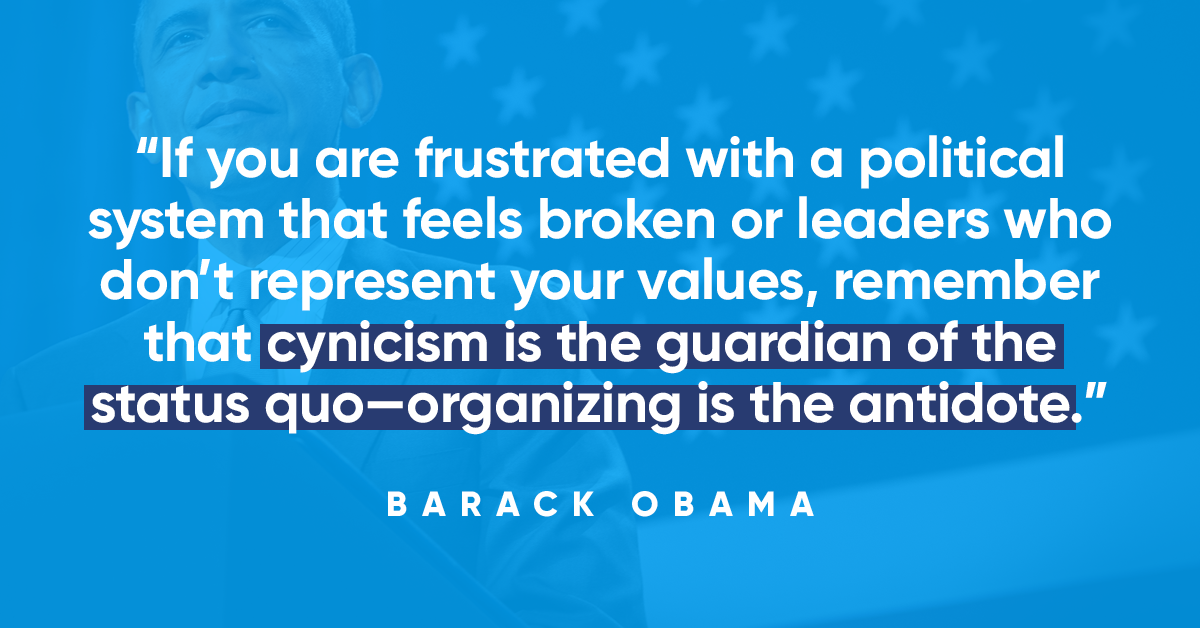 The temptation of cynicism. By Barack Obama, 44th President of the ...