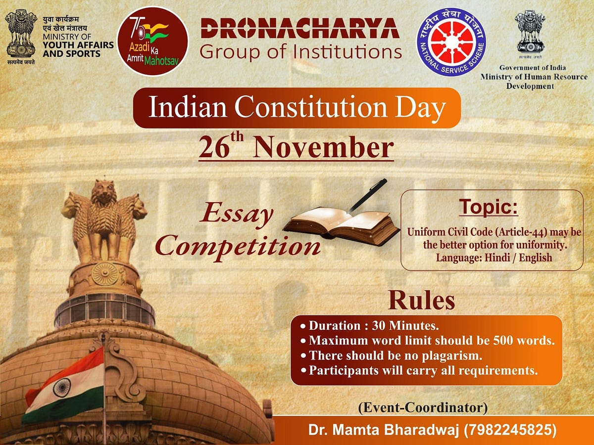 Essay Competition on occassion of Indian Constitution Day - Dronacharya ...