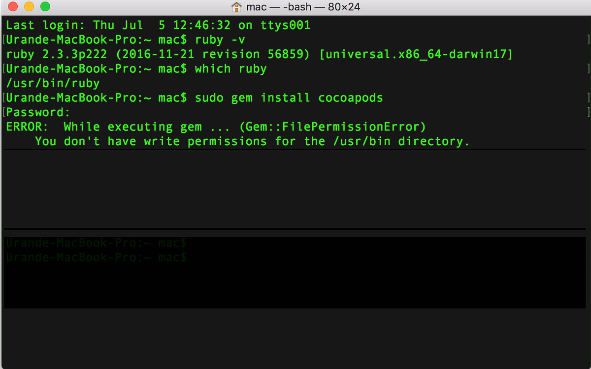更新 Cocoapods 的問題. 若是使用 Mac 預設的 Ruby 同時遇到以下情況時，可以使用以下的解決方式 | by 周佳緯 | Medium