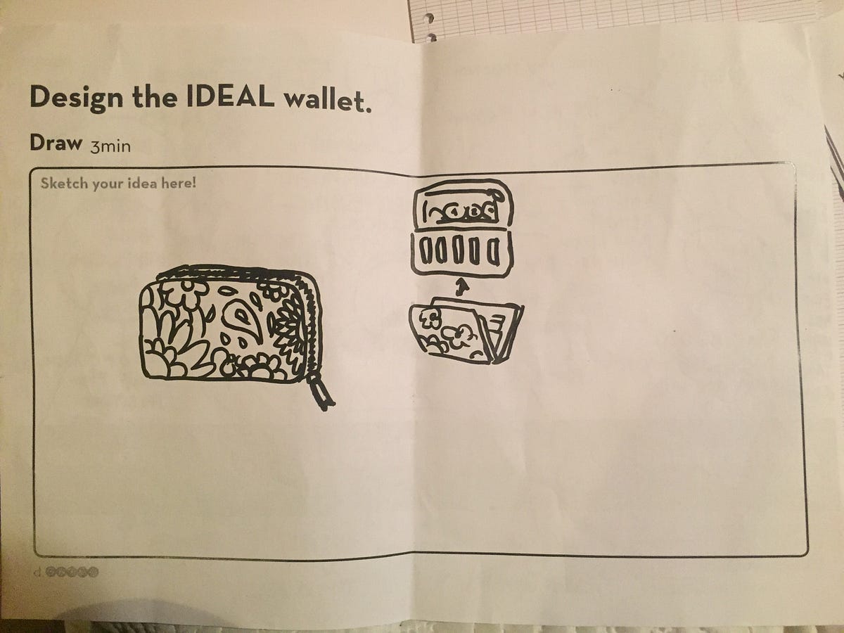 Second lesson of design thinking and Wallet Project | by Emilie | Medium