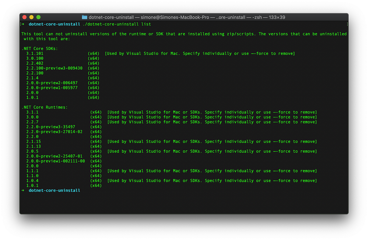 How to uninstall old versions of .NET Core | by Simone Chiaretta | Medium