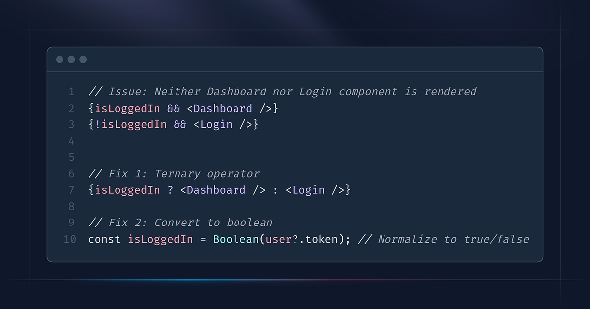 Common issue with Conditional Rendering in React JS - Indrasisdatta - Medium