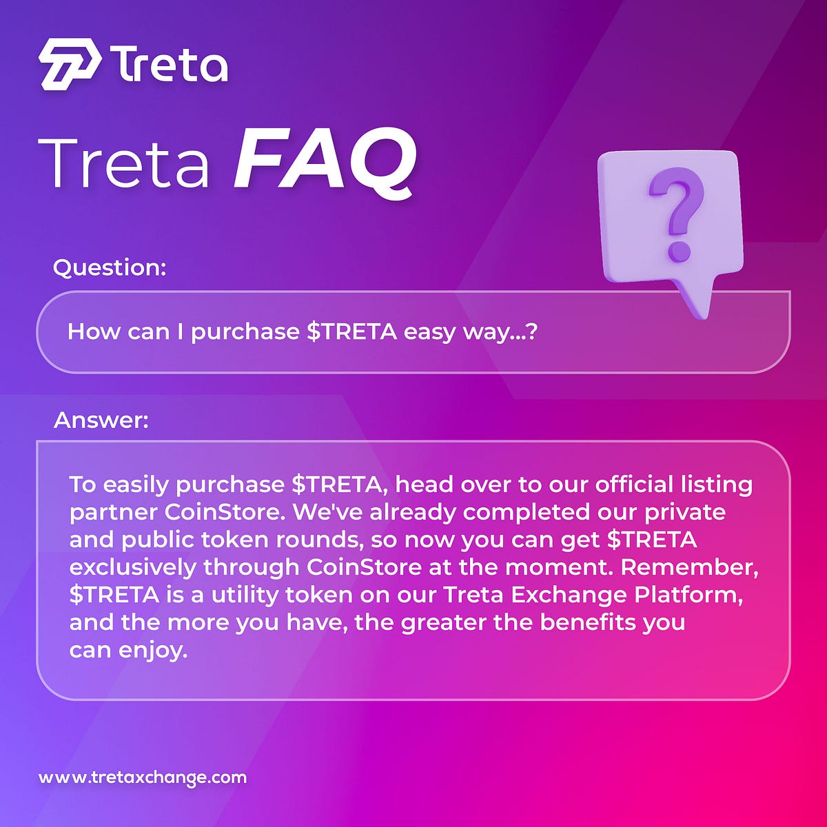 Treta FAQ:How Can I Easily Purchase $TRETA? - Treta Exchange - Medium