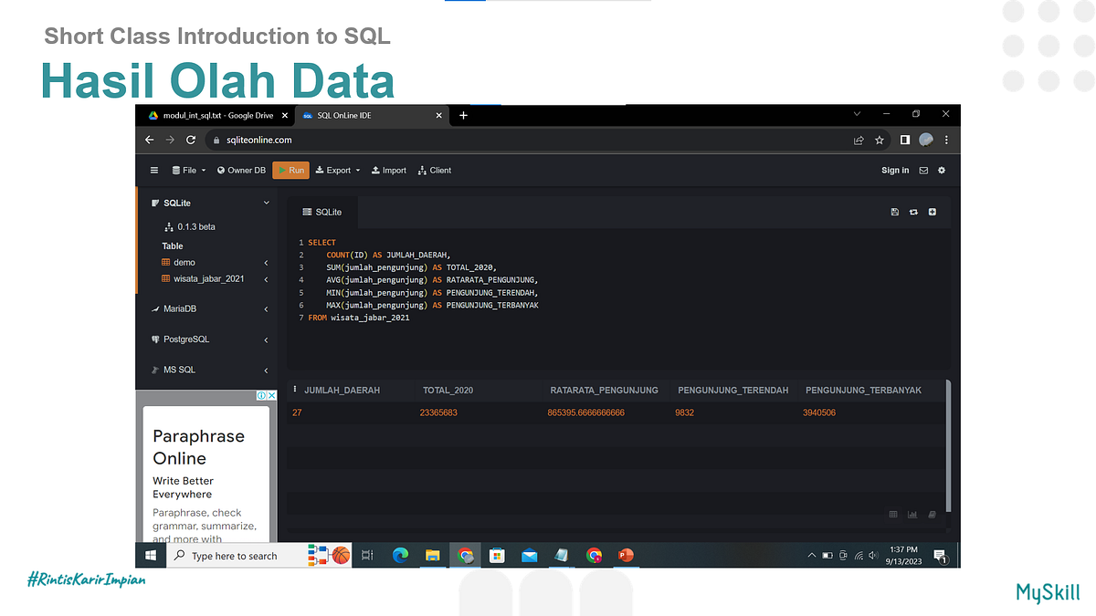 Data Analysis 102: Learning SQL. Beberapa hari lalu, saya mengikuti… | by Nadia Salsa | Medium
