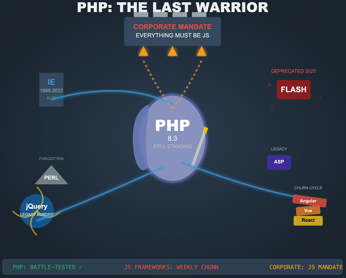 PHP is Still the Boss. PHP remains the last bastion of a free… | by Hans | Jul, 2025 | Medium