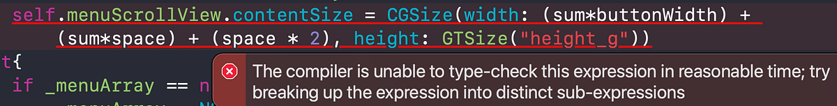 The compiler is unable to type-check this expression in reasonable time; try breaking up the ...