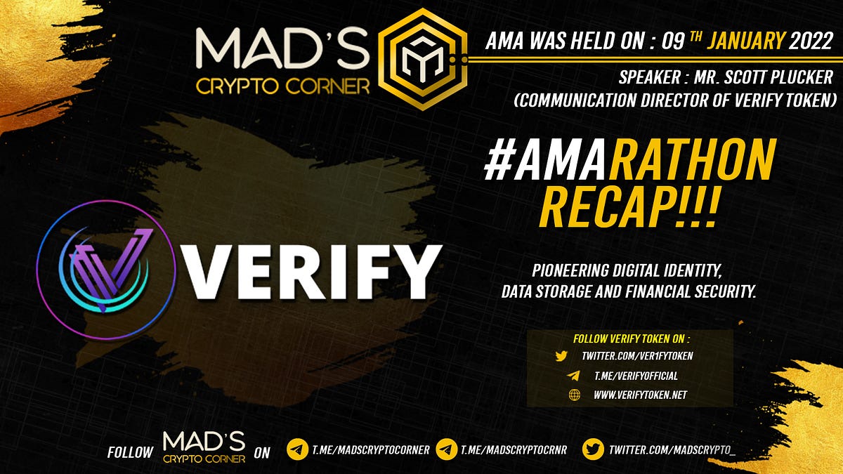 (EN) Mad’s Crypto Corner #AMArathon with Verify Token Recap | by Mad's Crypto Corner | Medium